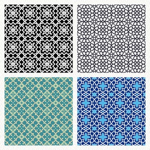 Islamic Geometric Pattern Seamless Digital Papers - Printable Scrapbook ...