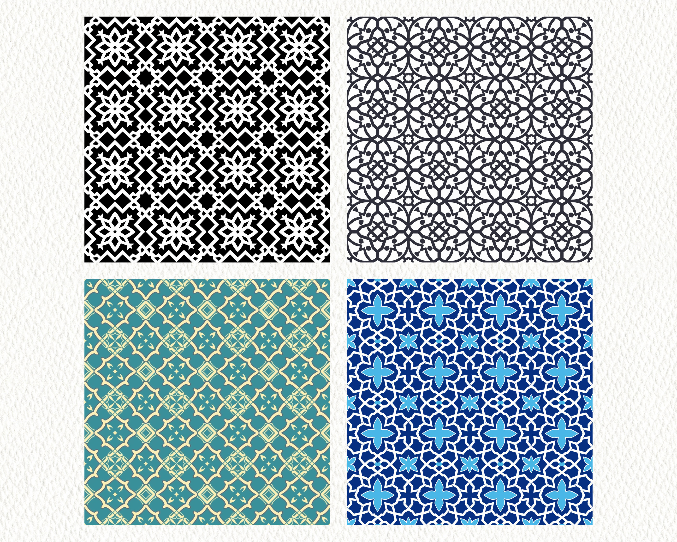 Islamic Geometric Pattern Seamless Digital Papers - Printable Scrapbook ...