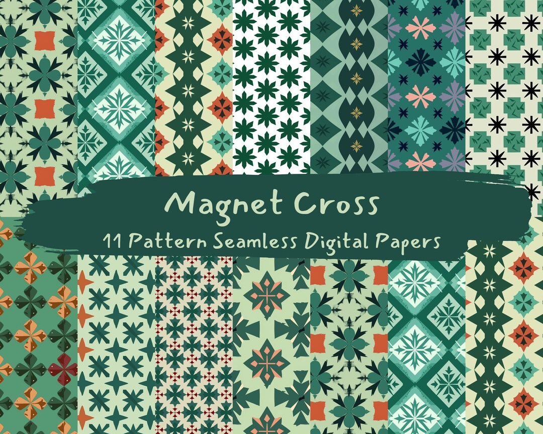 Magnet Cross Pattern Seamless Digital Papers - Printable Scrapbook ...