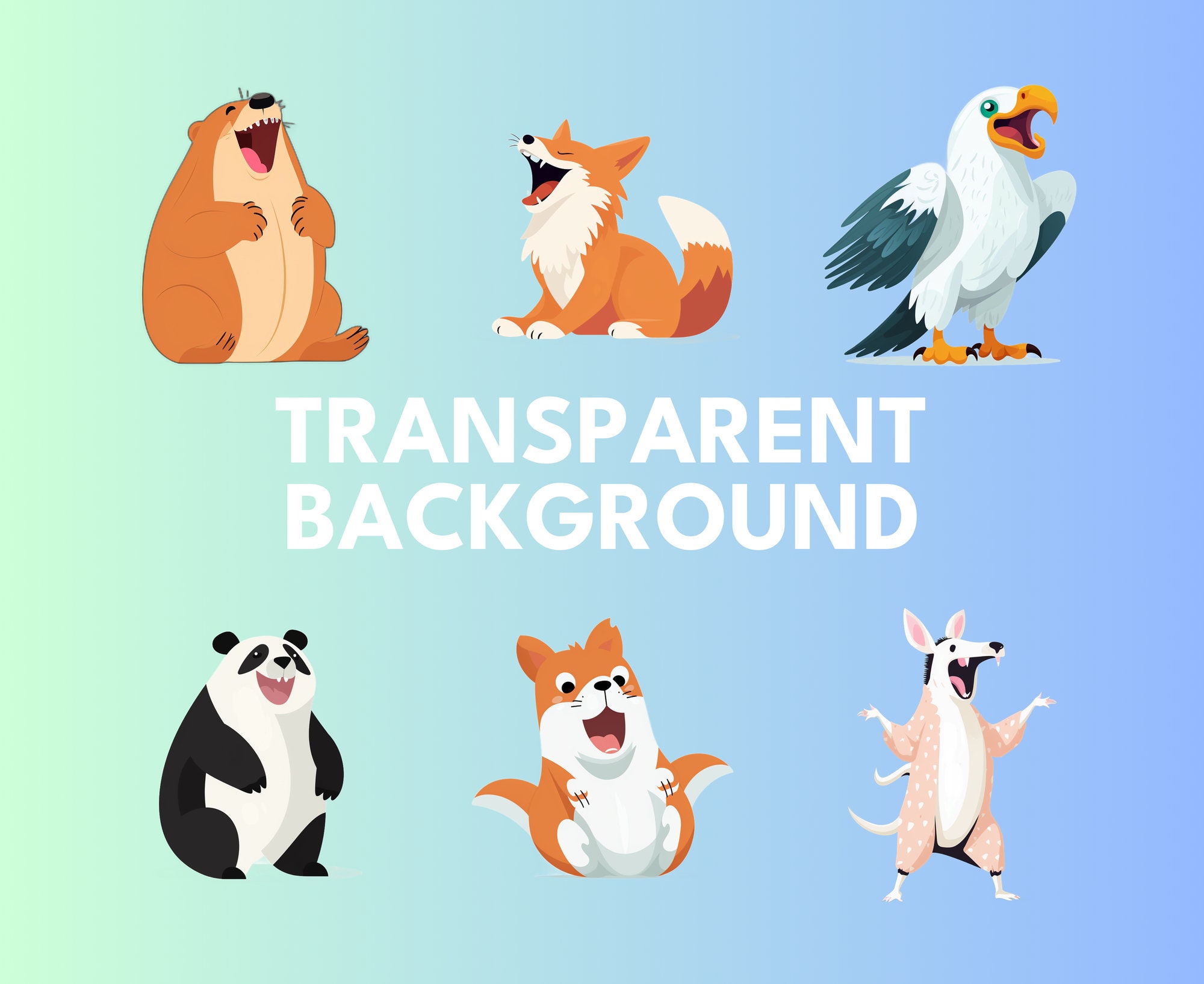 Woodland Animals, Digital Clip Art Graphics in PNG Format Transparent ...