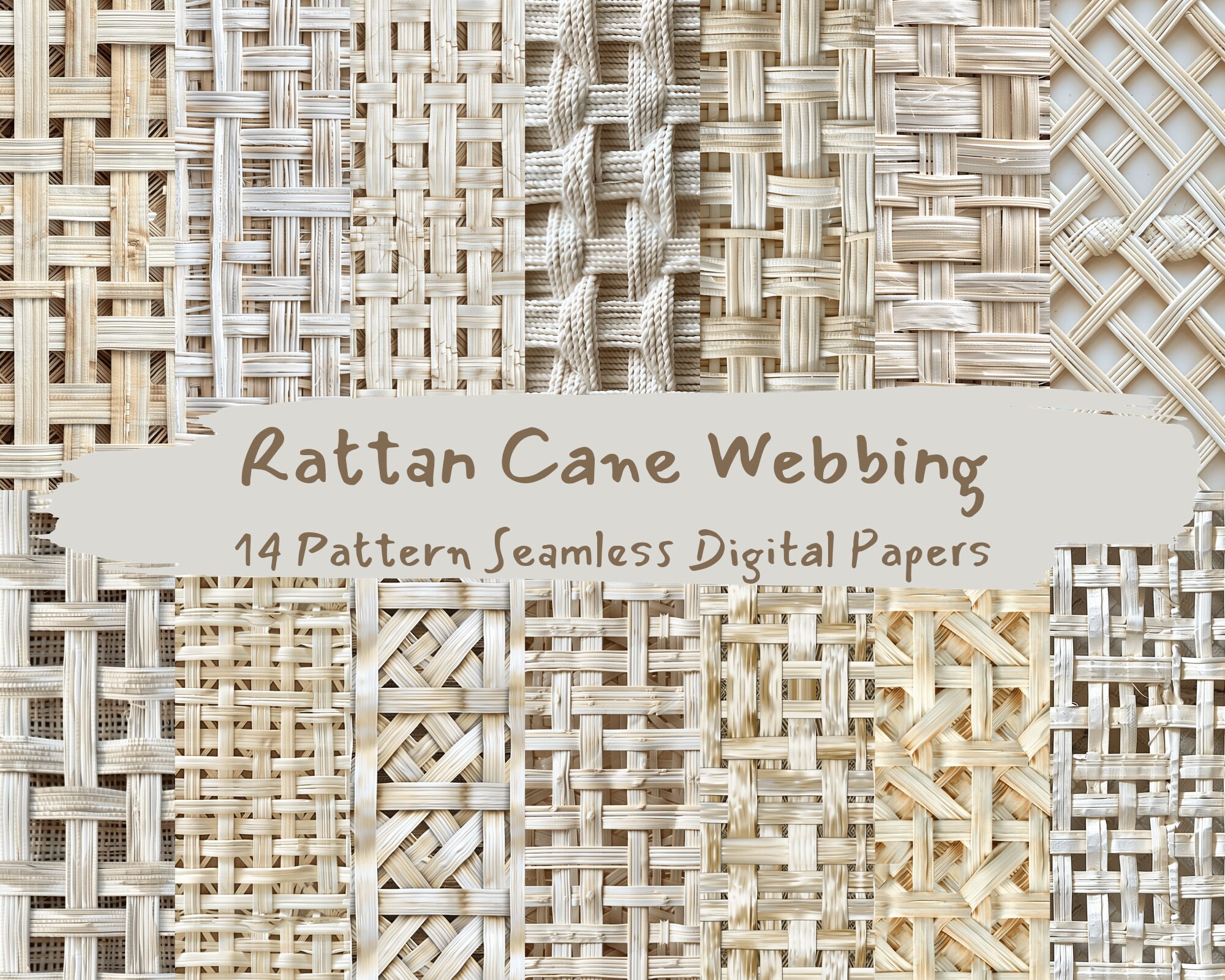 Rattan Cane Webbing Pattern Seamless Digital Papers Printable Scrapbook ...