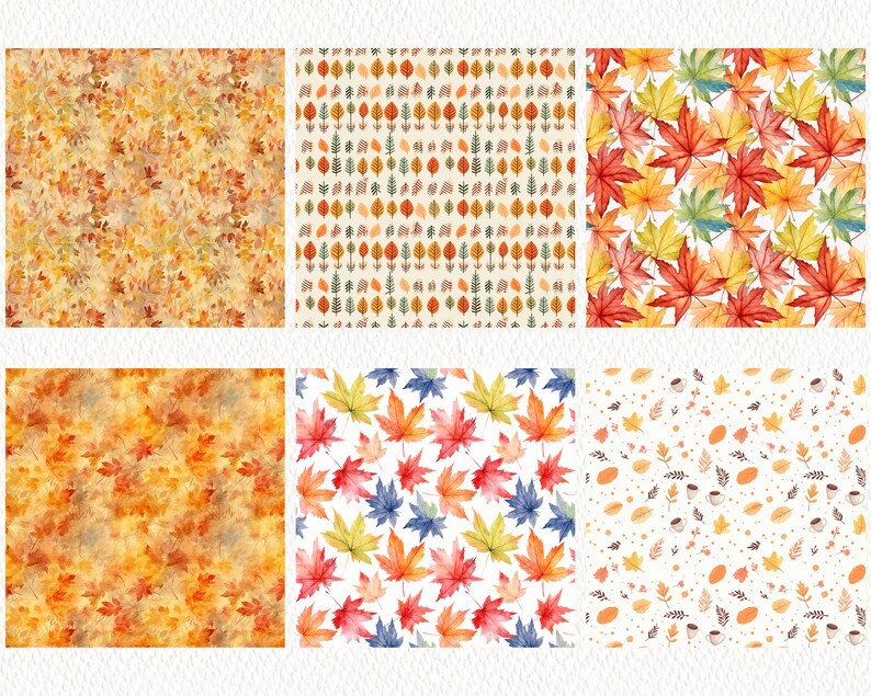 Autumn Season Pattern Seamless Printable Patterns, Instant Download ...