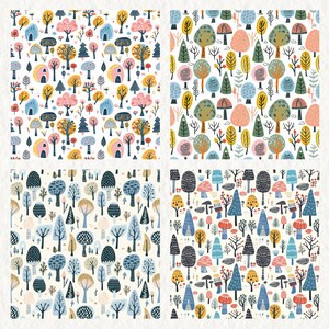 Hip Forest Biome Pattern Seamless Digital Papers - Printable Scrapbook ...
