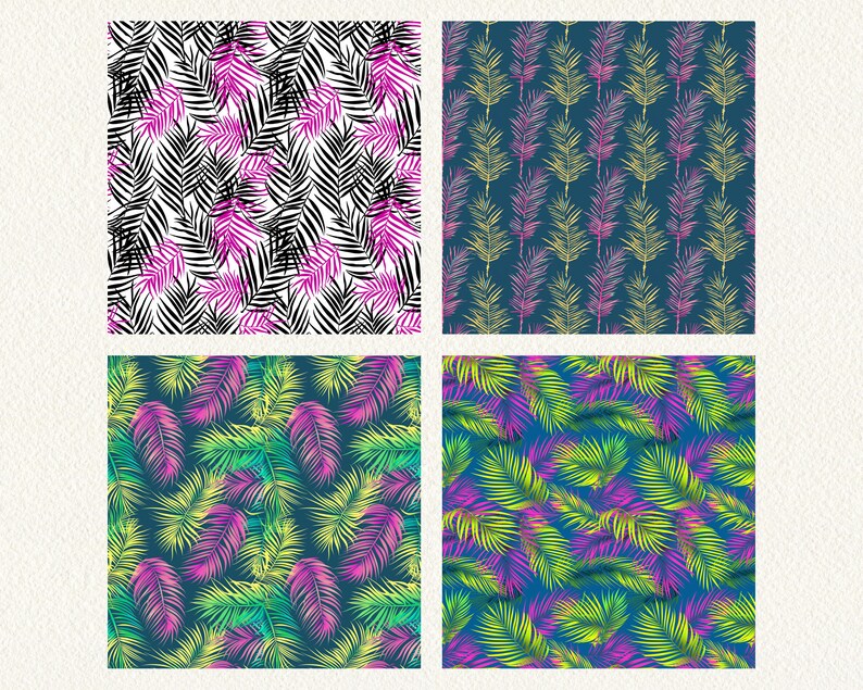Palm Leaf Avant Garde Pattern Seamless Digital Papers Printable ...