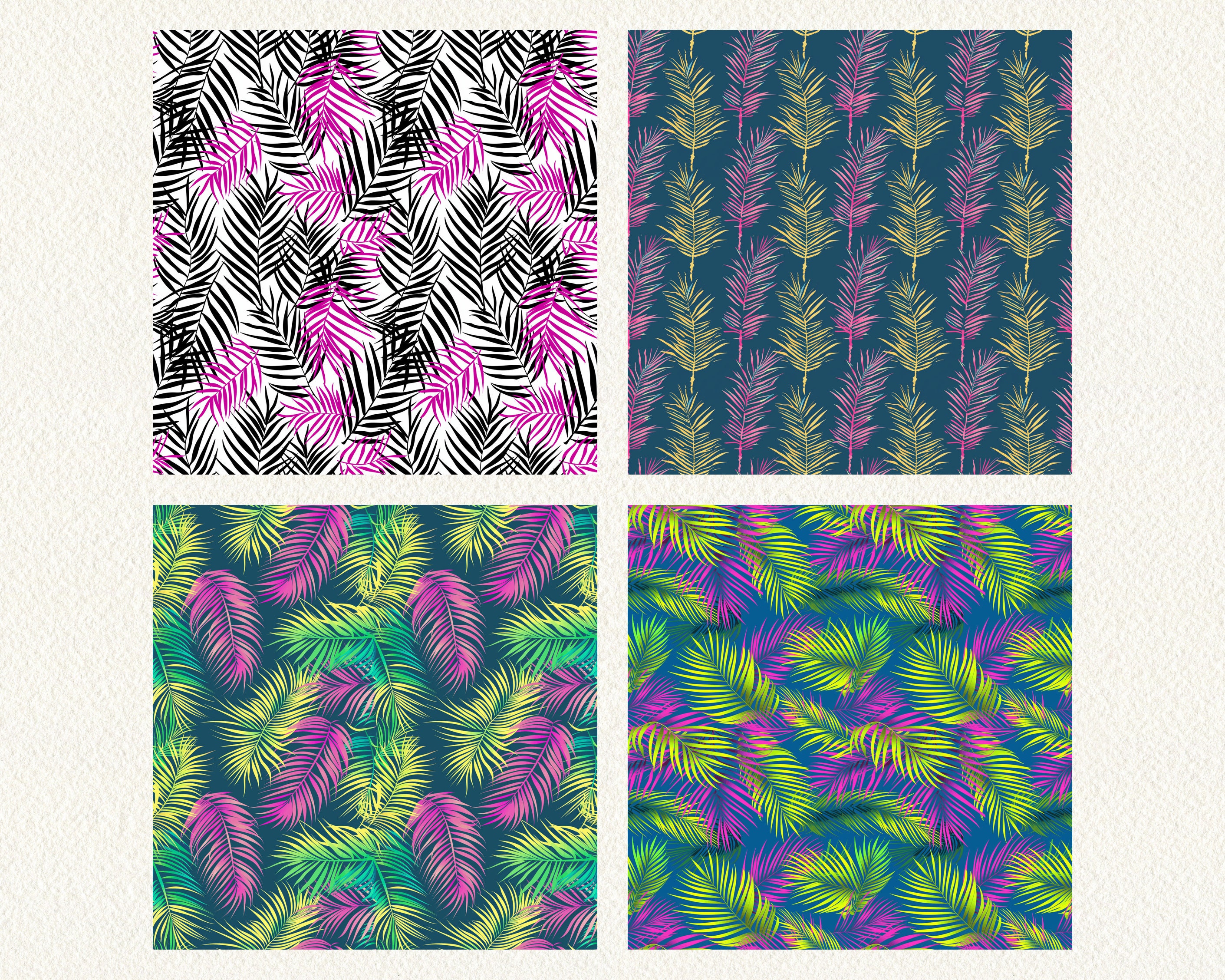 Palm Leaf Avant Garde Pattern Seamless Digital Papers - Printable ...