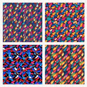 Abstract Art Pattern Seamless Digital Papers - Printable Scrapbook ...