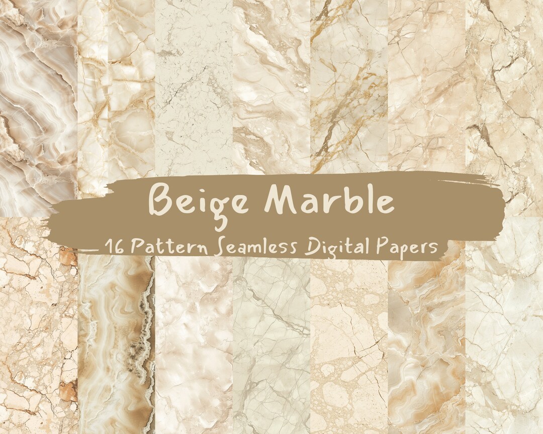 Beige Marble Pattern Seamless Digital Papers - Printable Scrapbook ...