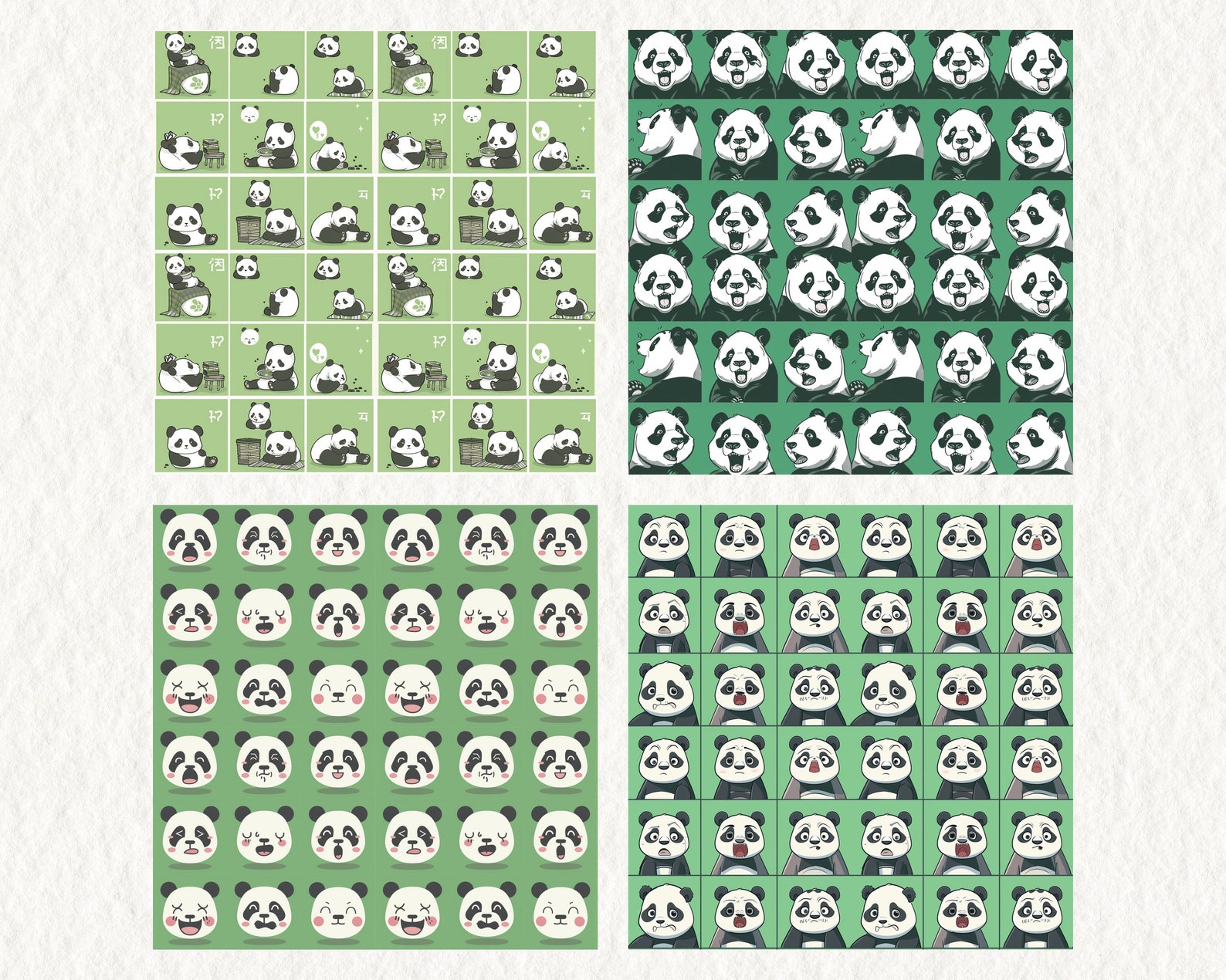 Funny Panda Pattern Seamless Digital Papers - Printable Scrapbook Paper ...