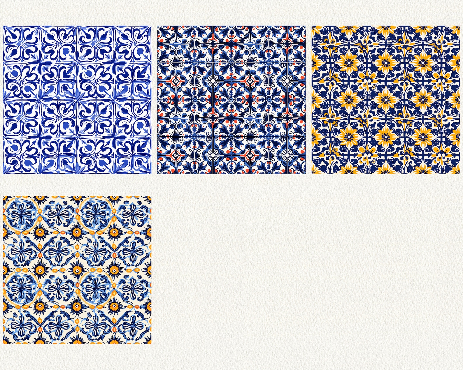 Mexican Talavera Pattern Seamless Digital Papers - Tile Patterns ...