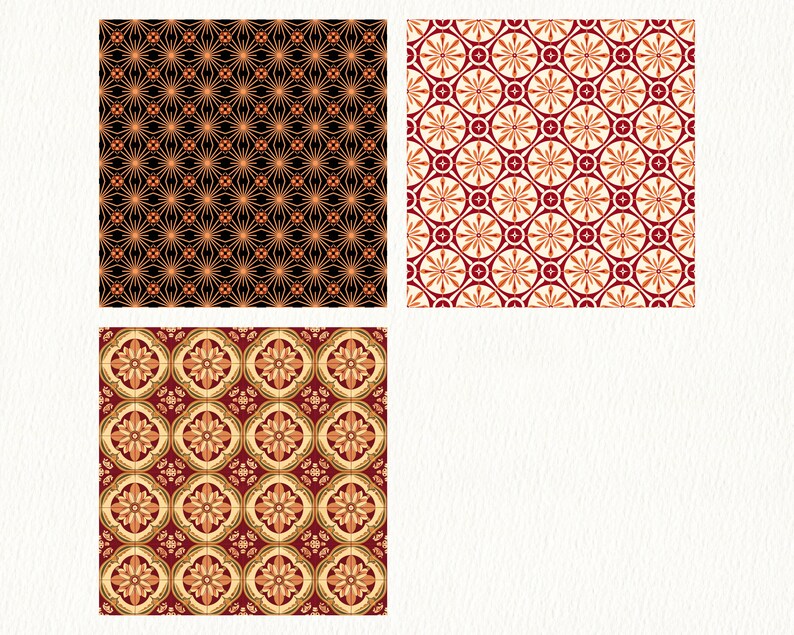 Ancient Roman Flower Geometry Pattern Seamless Digital Papers ...