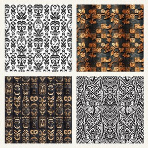 Polynesian Pattern Pattern Seamless Digital Papers - Printable ...