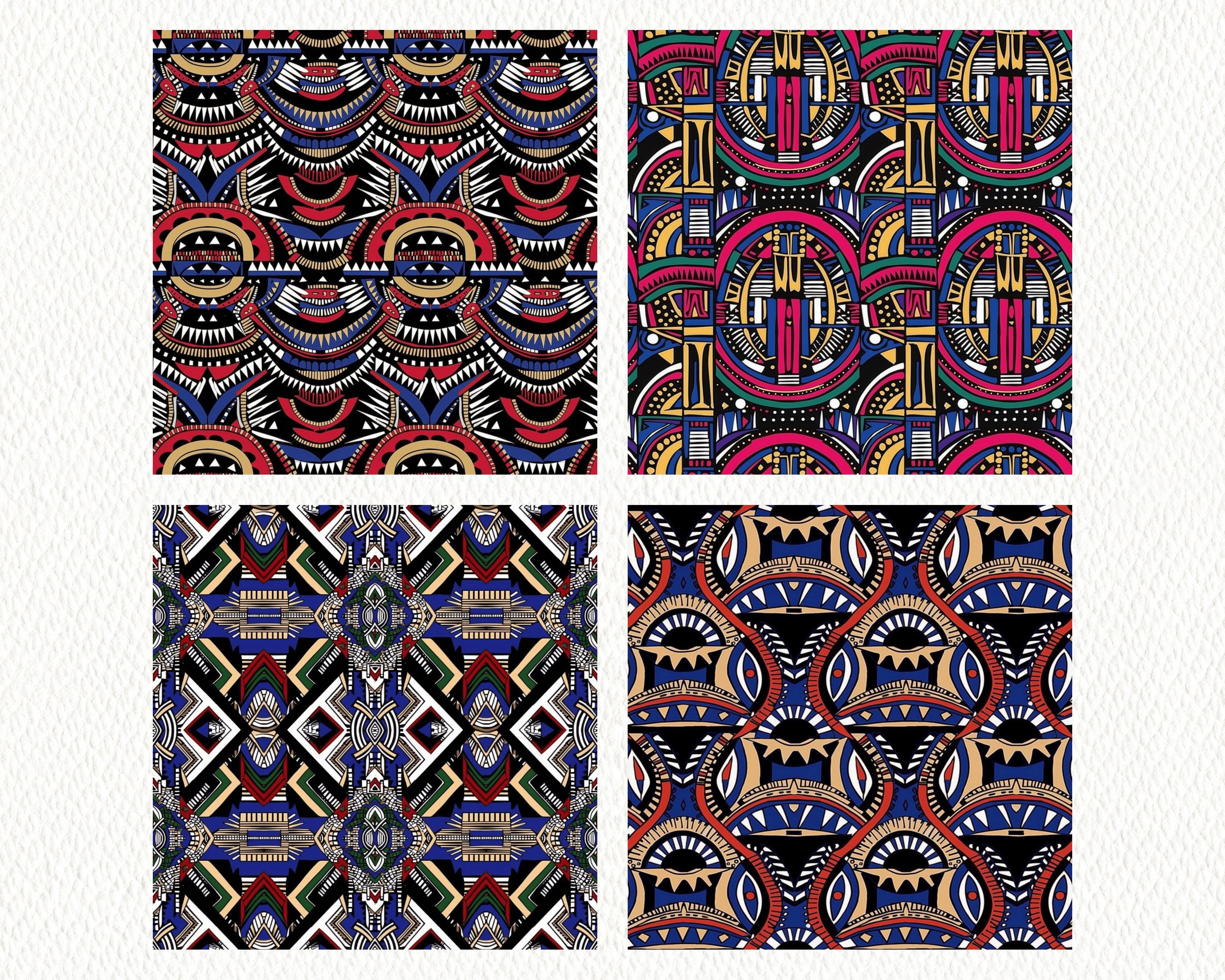 Ndebele Geometry Pattern Seamless Digital Papers - Printable Scrapbook ...