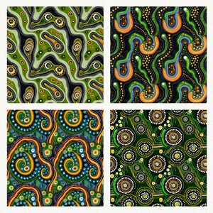 Aboriginal Art Pattern Seamless Digital Papers - Printable Scrapbook ...