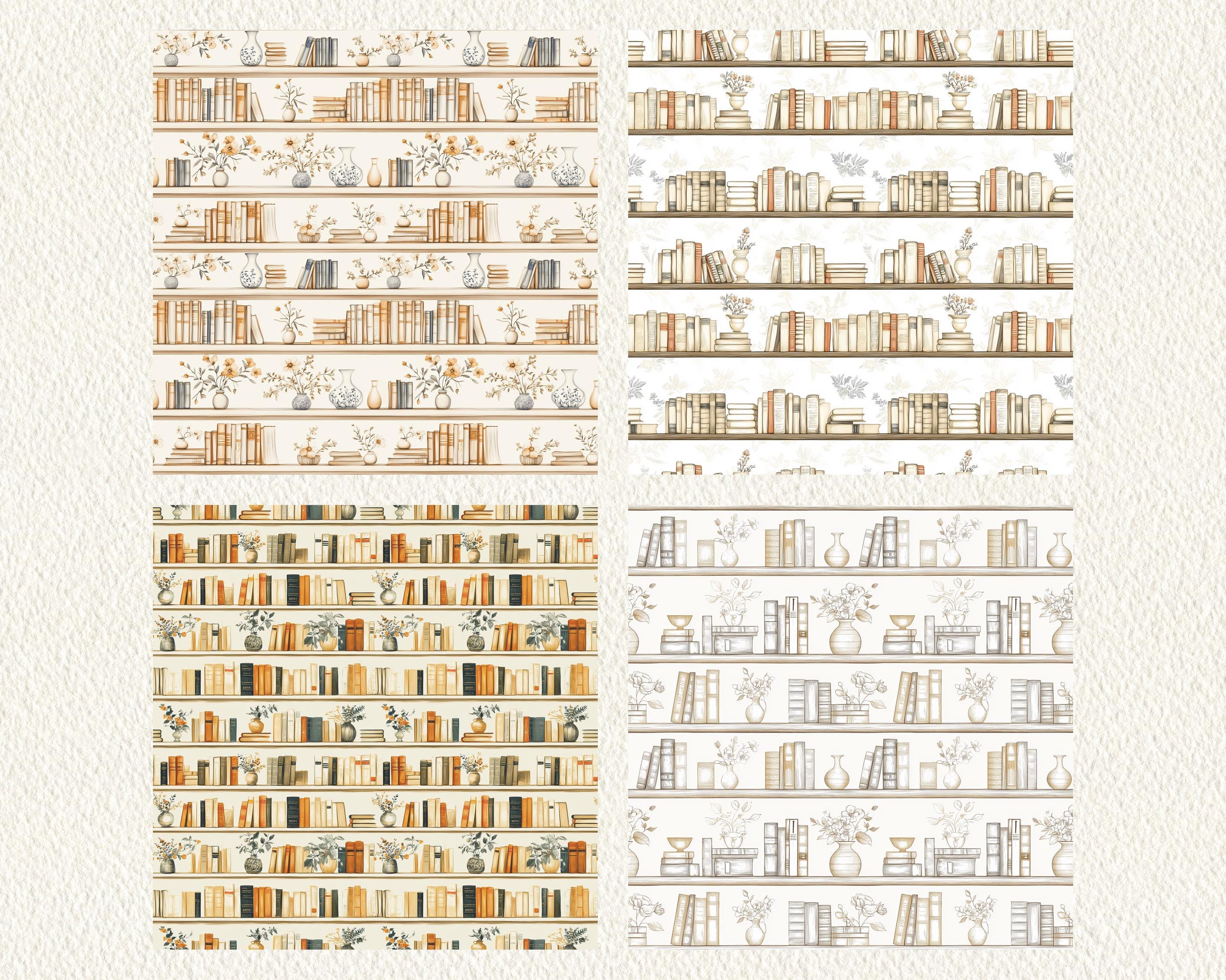 Watercolor Books Pattern Seamless Digital Papers - Printable Scrapbook ...