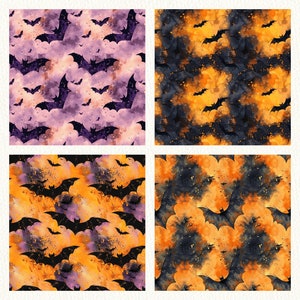 Splatter Bats Pattern Seamless Digital Papers - Printable Scrapbook ...