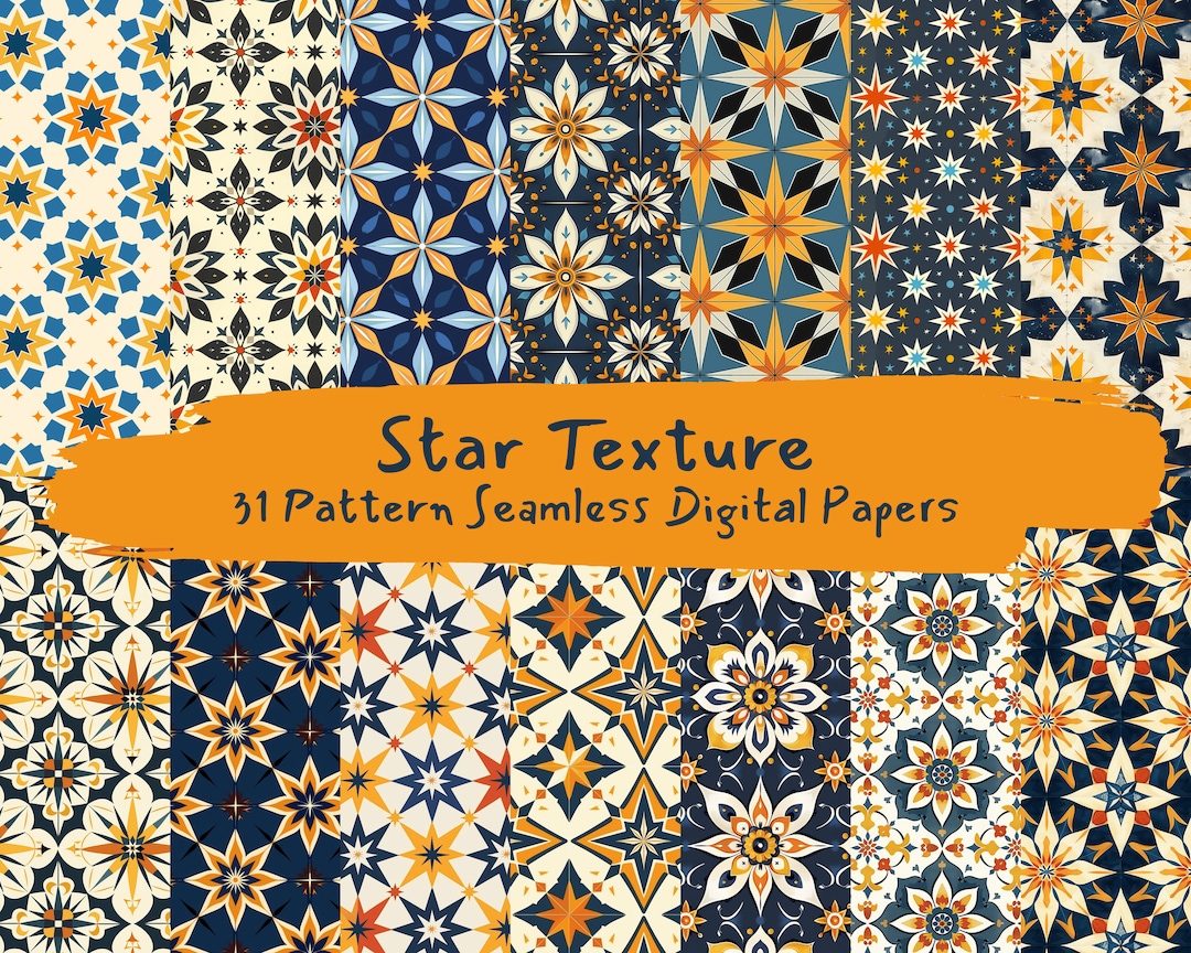 Star Texture Pattern Seamless Digital Papers - Printable Scrapbook ...