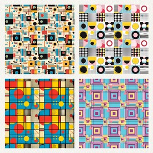 Geometric Pop Art Pattern Seamless Digital Papers - Printable Scrapbook ...