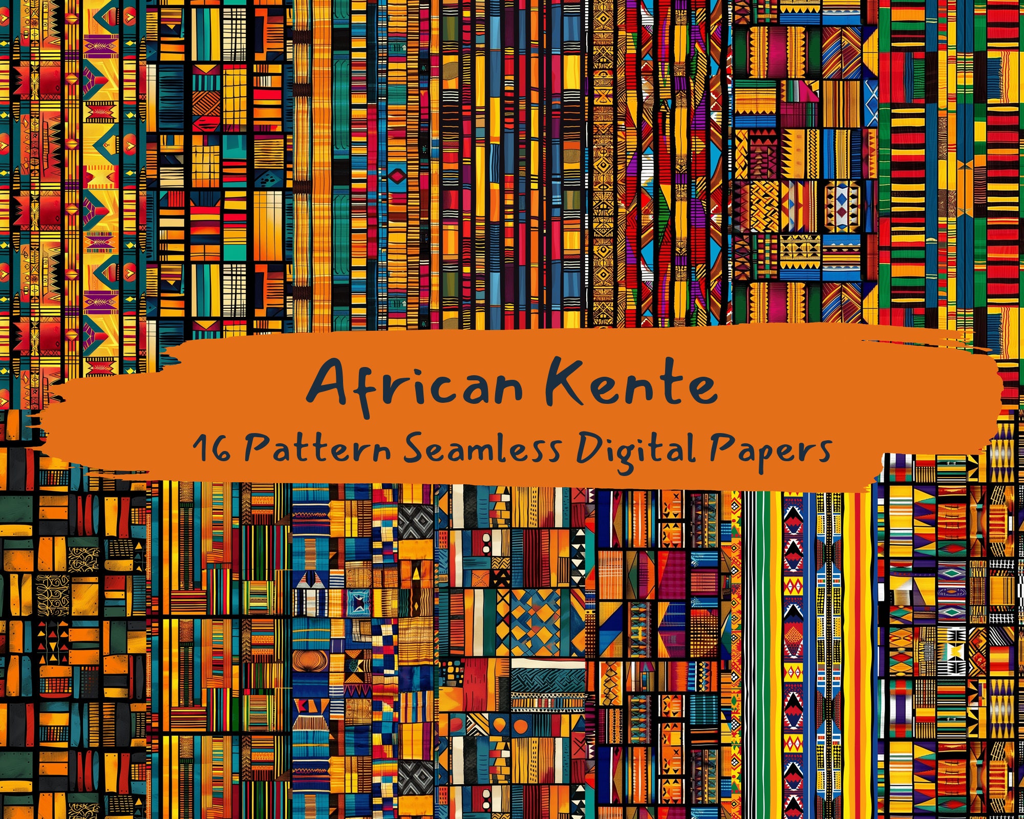African Kente Pattern Seamless Digital Papers - Printable Scrapbook ...