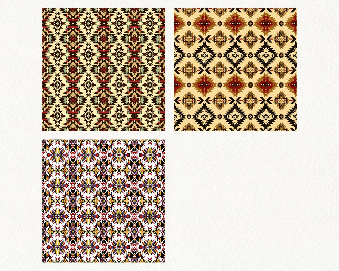 Traditional Native American Pattern Seamless Digital Papers - Printable ...