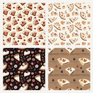 Pie Thanksgiving Pattern Seamless Digital Papers - Printable Scrapbook ...