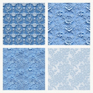 Baby Blue Lace Pattern Seamless Digital Papers - Printable Scrapbook ...