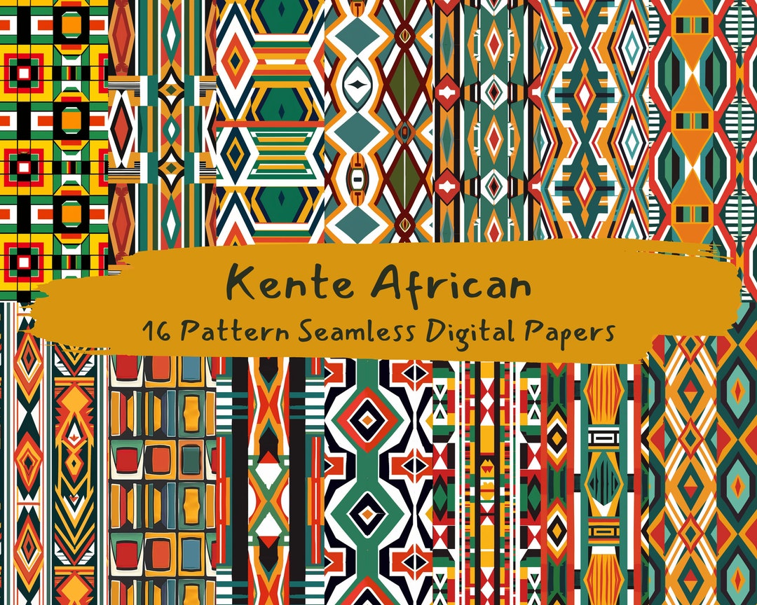 Kente African Pattern Seamless Digital Papers - Printable Scrapbook ...