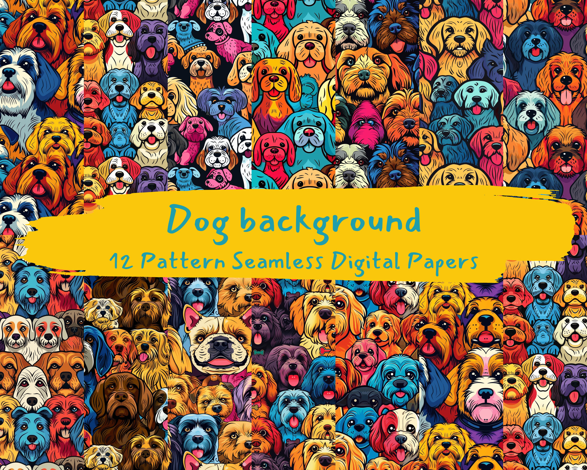 Dog Background Pattern Seamless Digital Papers - Etsy