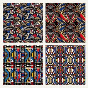 Ndebele Geometry Pattern Seamless Digital Papers - Printable Scrapbook ...