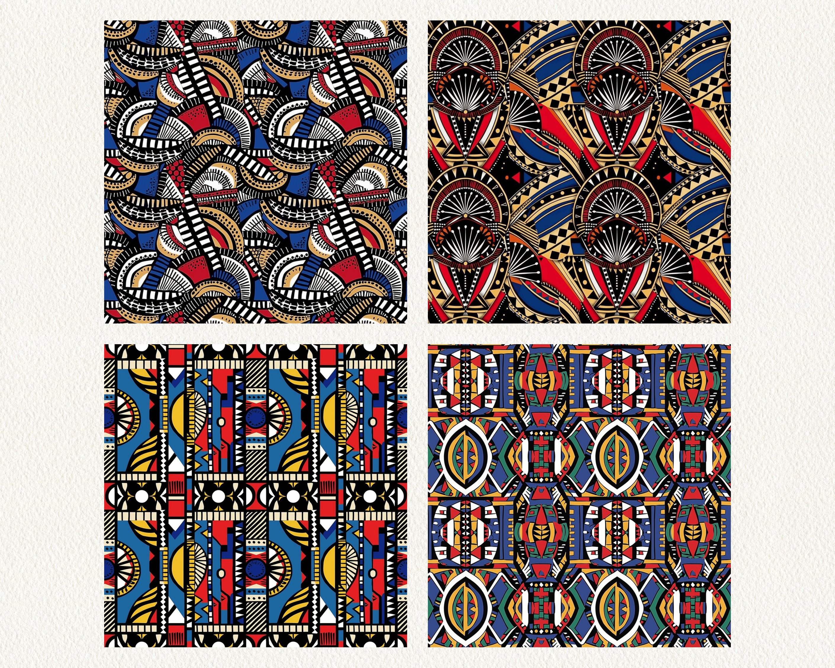 Ndebele Geometry Pattern Seamless Digital Papers - Printable Scrapbook ...