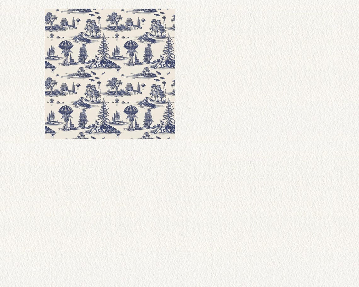 Alien Toile Pattern Seamless Digital Papers - Printable Scrapbook Paper ...