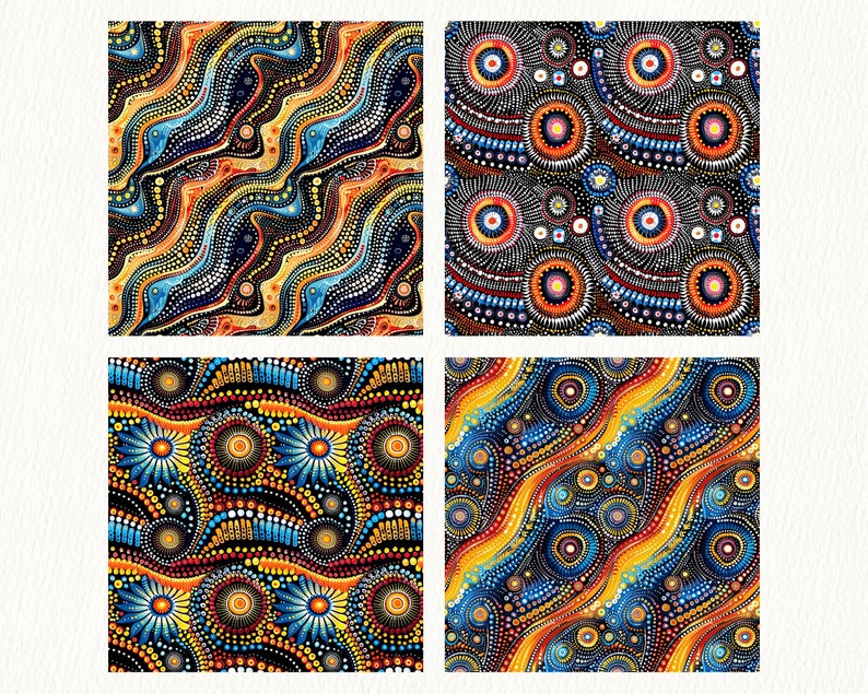 Australian Aboriginal Pattern Seamless Digital Papers - Printable ...