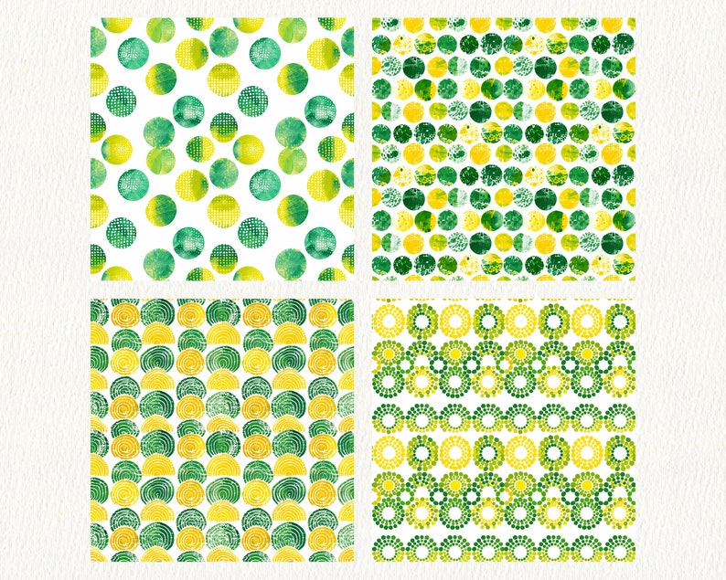 Green and Yellow Fabric Pattern Seamless Digital Papers Printable ...