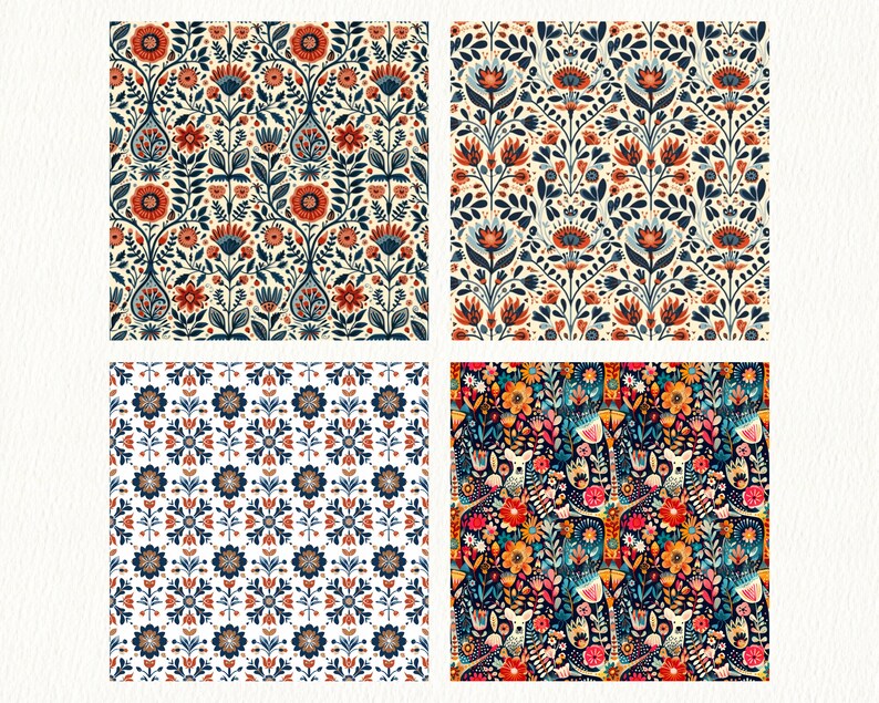 Scandi Pattern Seamless Digital Papers - Printable Scrapbook Paper ...