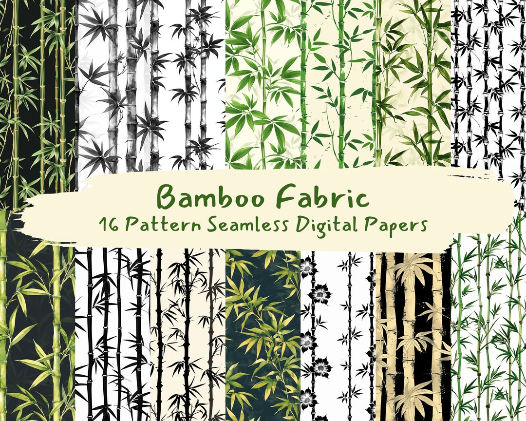 Bamboo Fabric Pattern Seamless Digital Papers - Printable Scrapbook ...