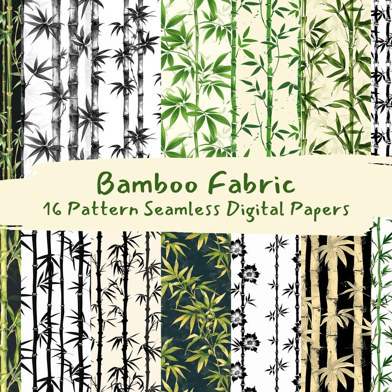 Bamboo Print Fabric - Etsy
