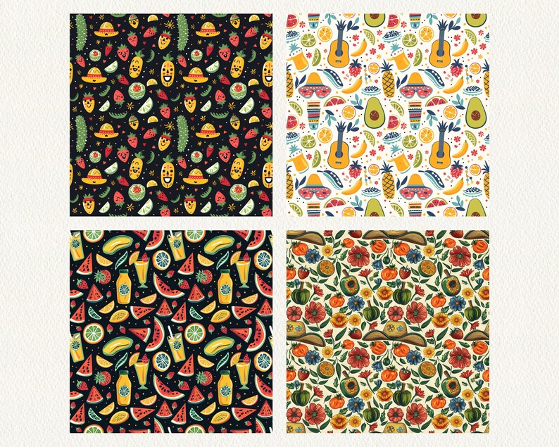 Cinco De Mayo Pattern Seamless Digital Papers Printable Scrapbook Paper ...