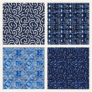 Indigo Hmong Batik Pattern Seamless Digital Papers - Printable ...