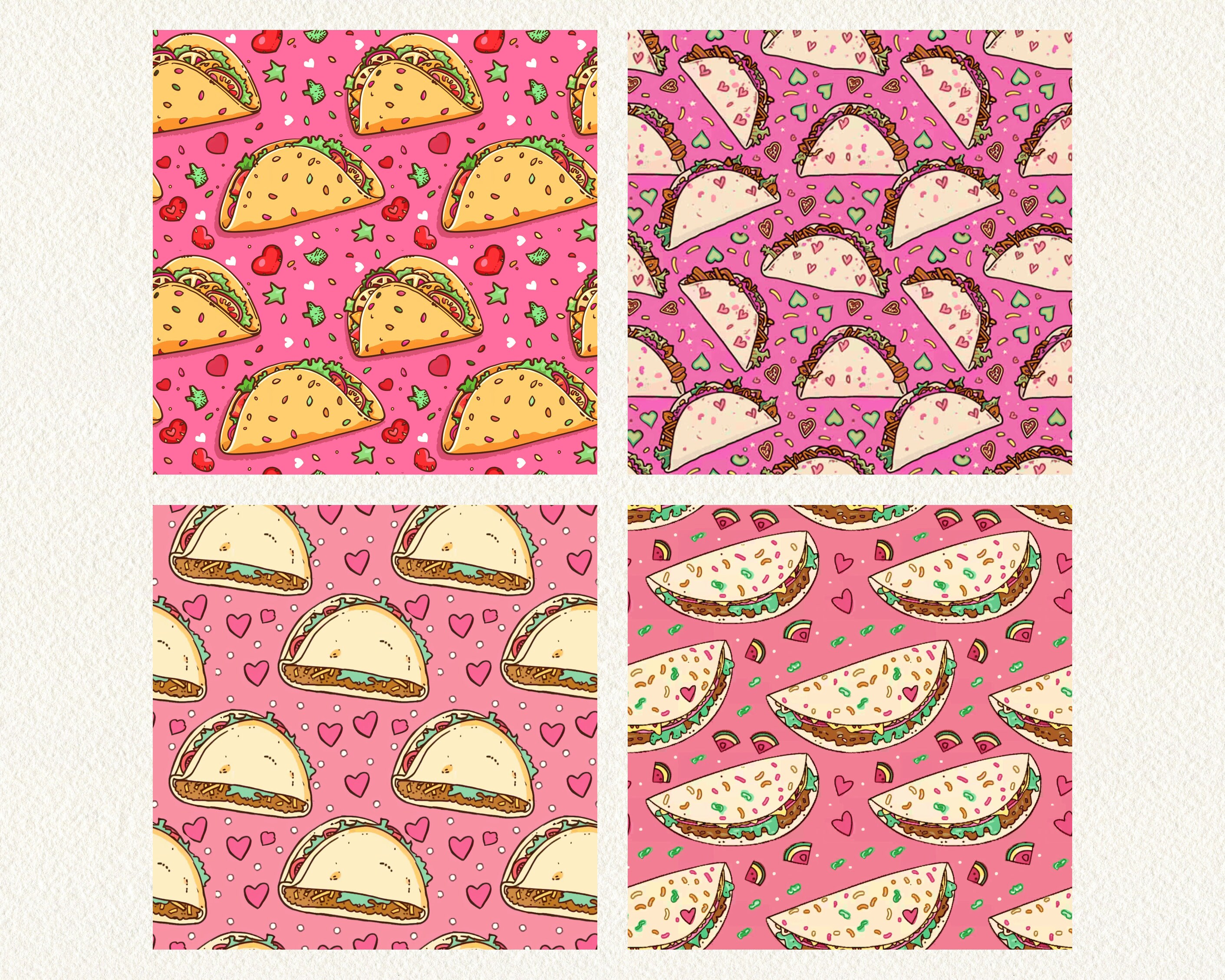 Tacos Pattern Seamless Digital Papers Printable Scrapbook Paper Instant ...