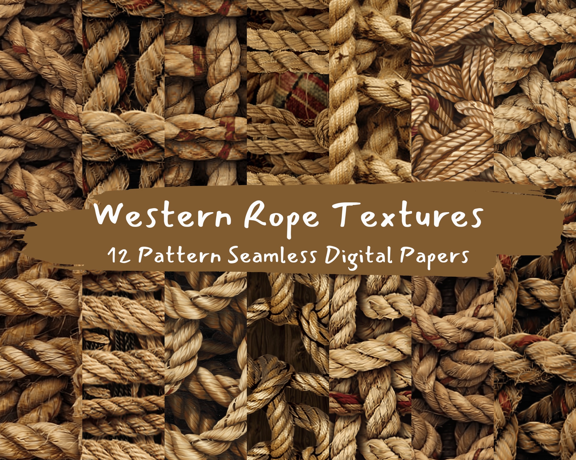 Western Rope Textures Pattern Seamless Digital Papers Printable ...