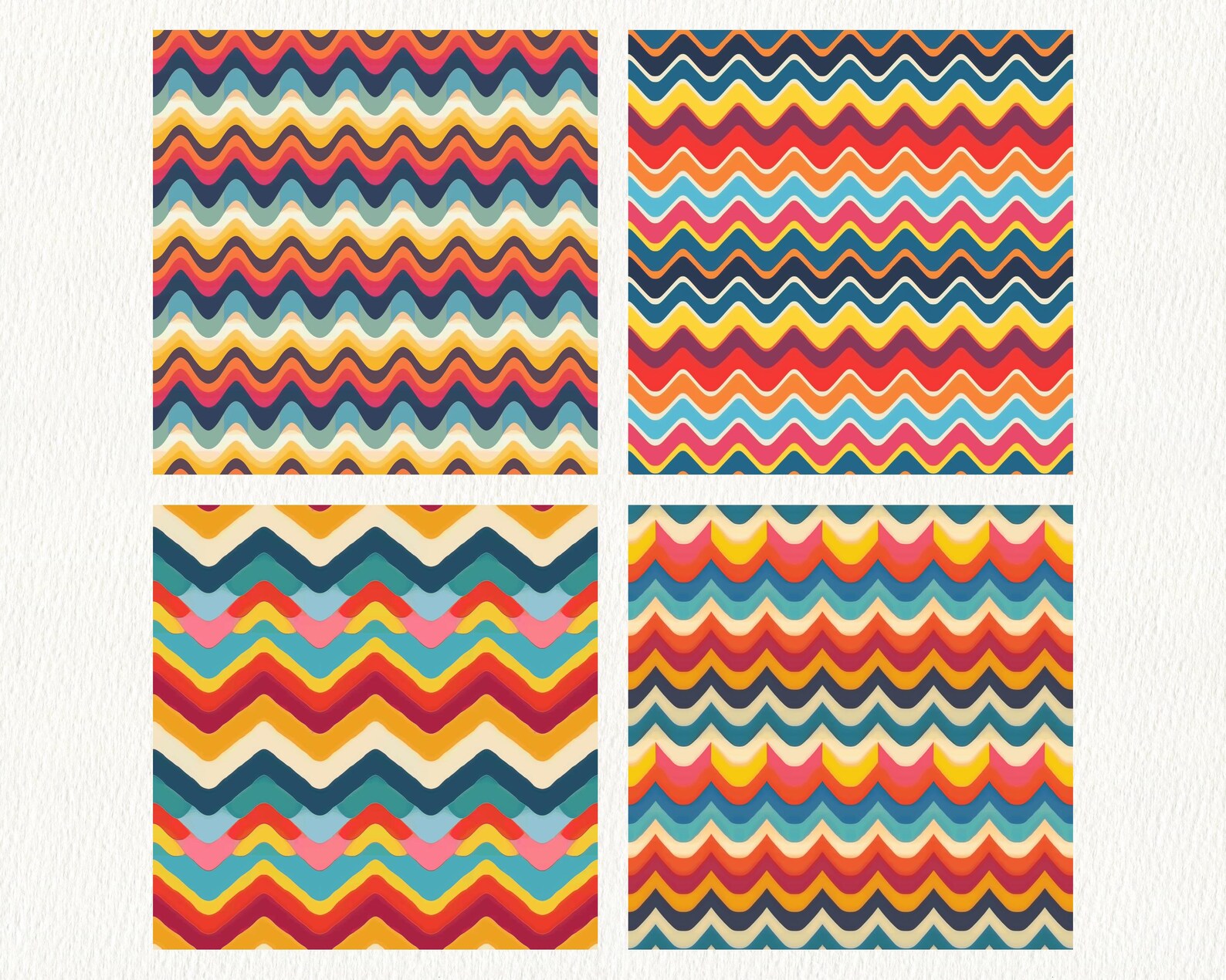 Summer Chevron Pattern Seamless Digital Papers - Printable Scrapbook ...