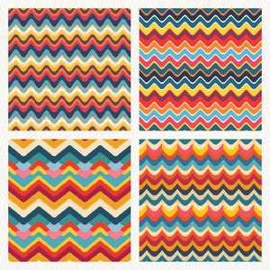 Summer Chevron Pattern Seamless Digital Papers - Printable Scrapbook ...
