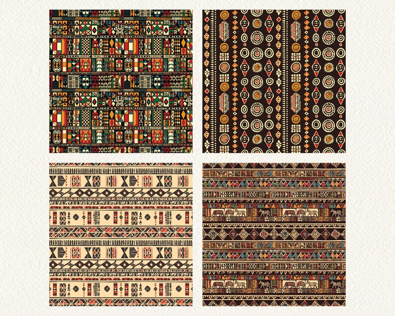 African Culture Pattern Seamless Digital Papers - Printable Scrapbook ...