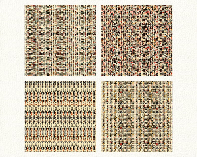 Ancient African Artifacts Pattern Seamless Digital Papers - Printable ...