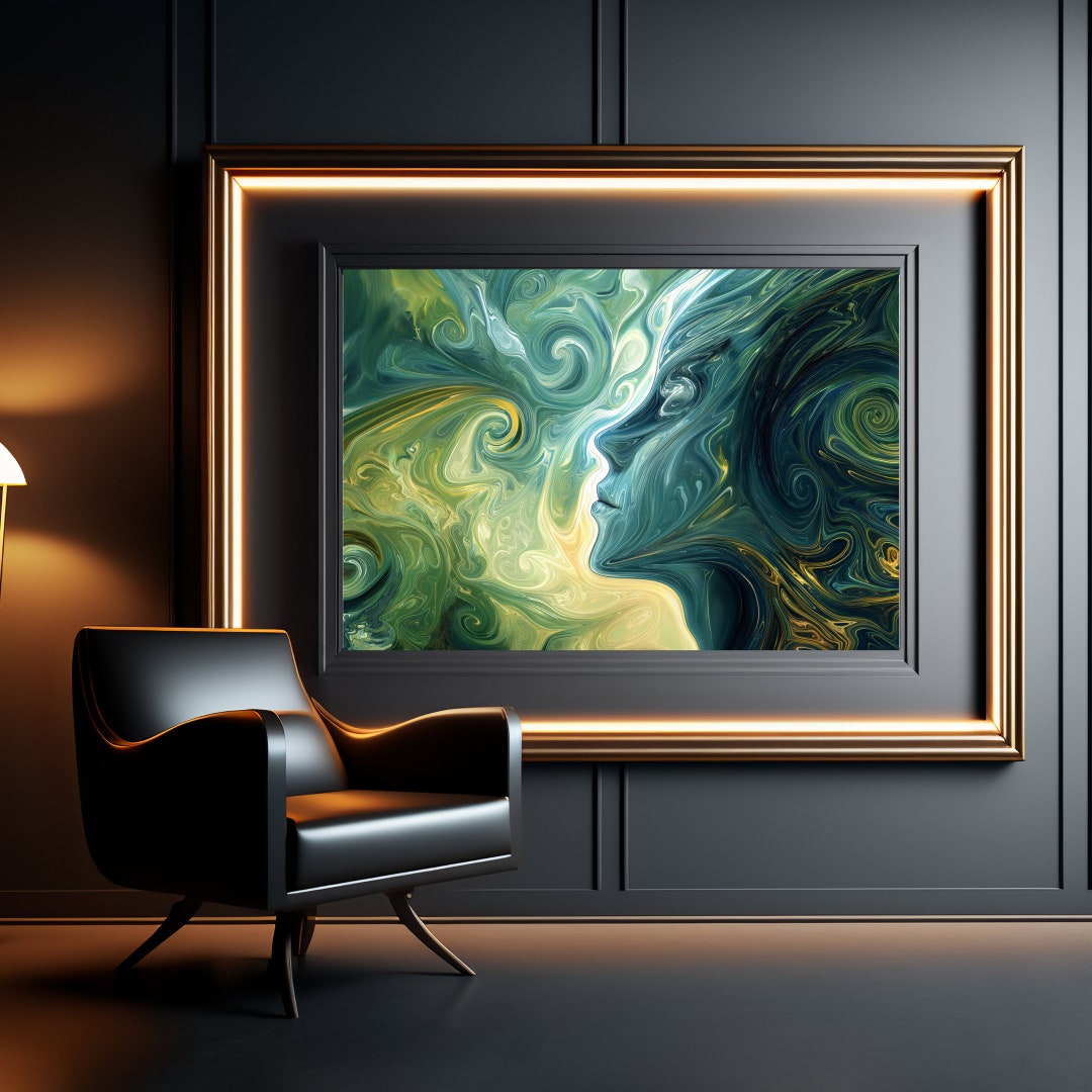 Abstract Essence of Femininity | Vibrant Swirling Colors Digital Wall ...
