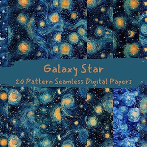 Galaxy Star Pattern Seamless Digital Papers - Printable Scrapbook Paper ...