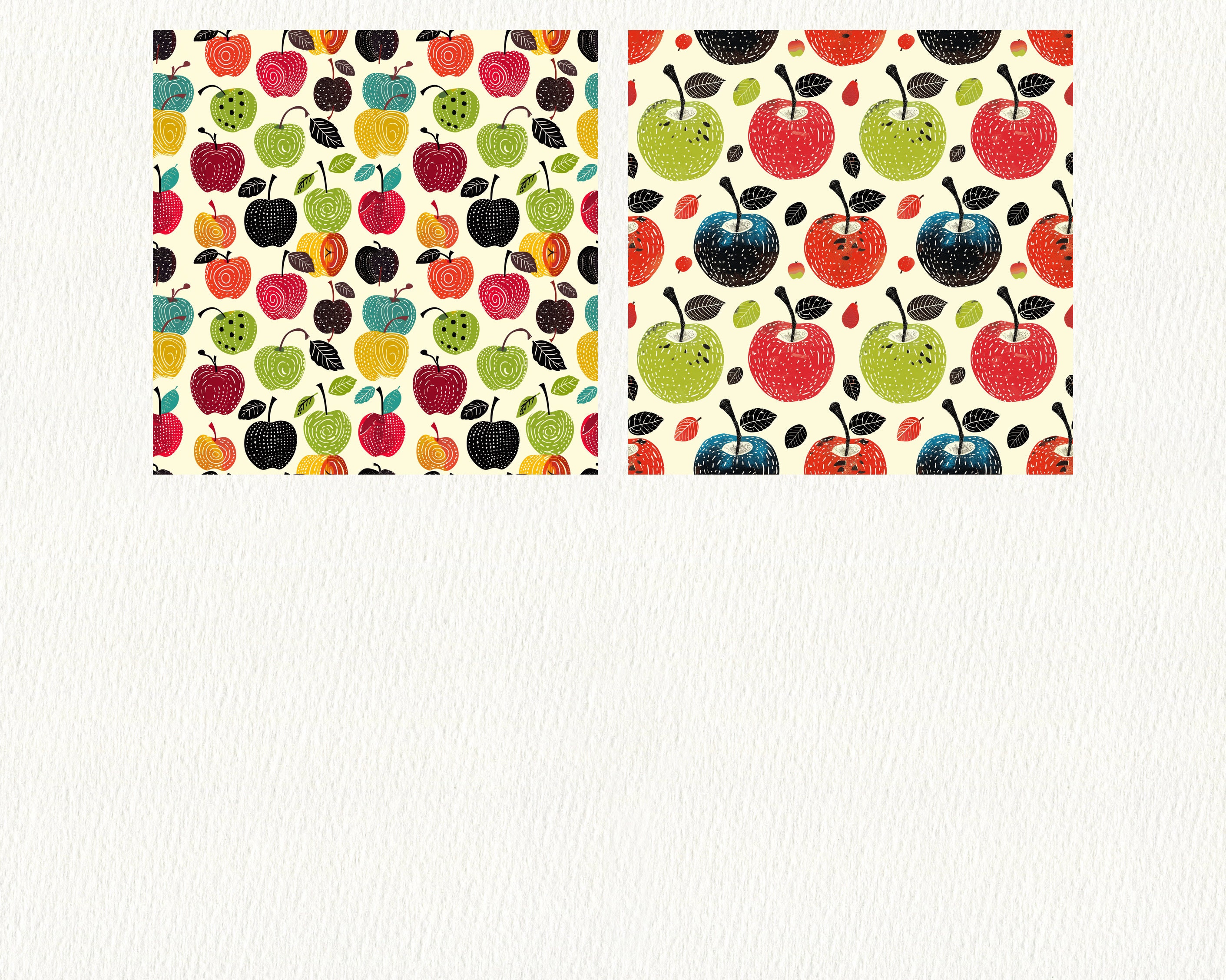 Cartoon Apples Pattern Seamless Digital Papers Printable Scrapbook ...