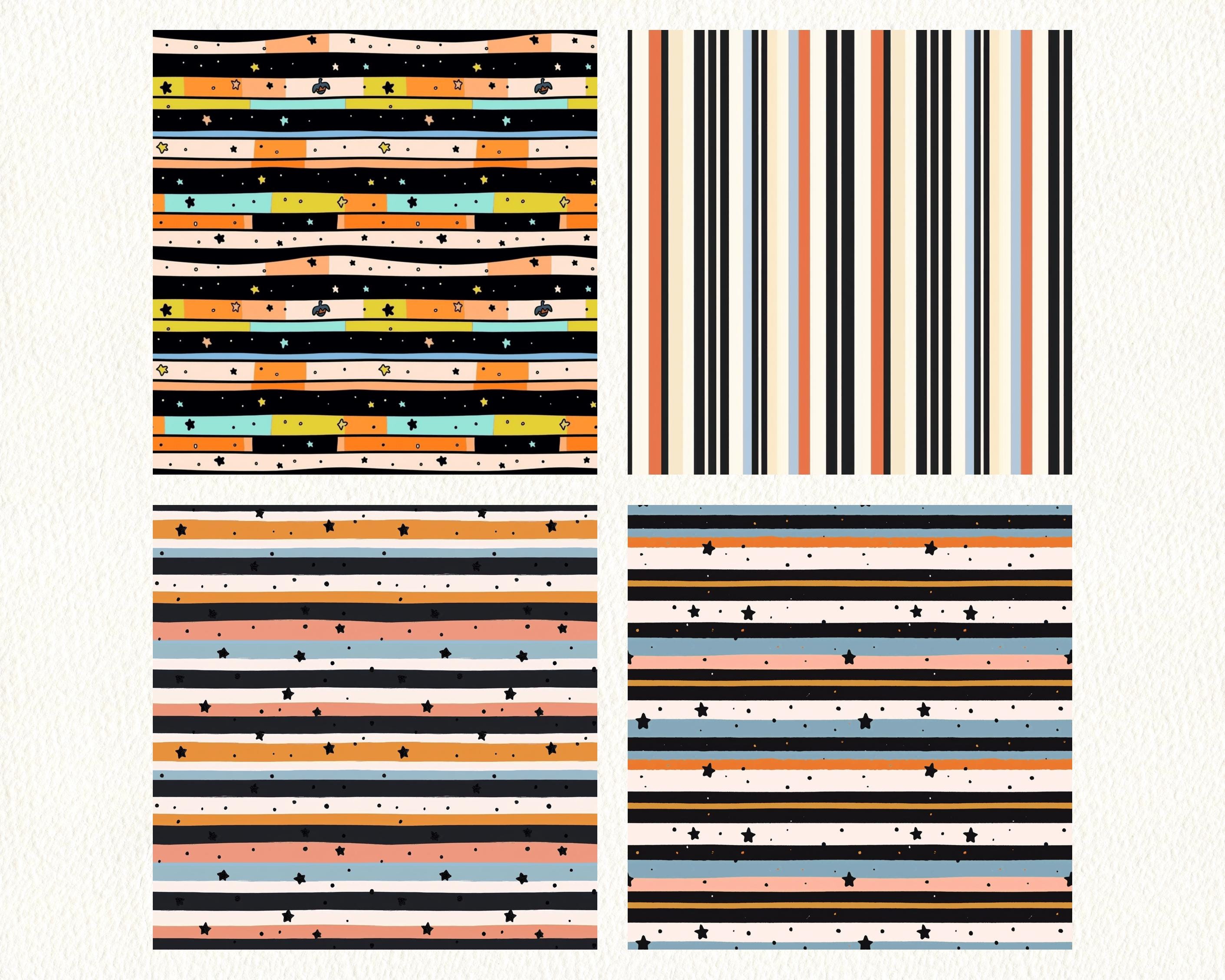 Multicolor Boho Stripes Pattern Seamless Digital Papers - Printable ...