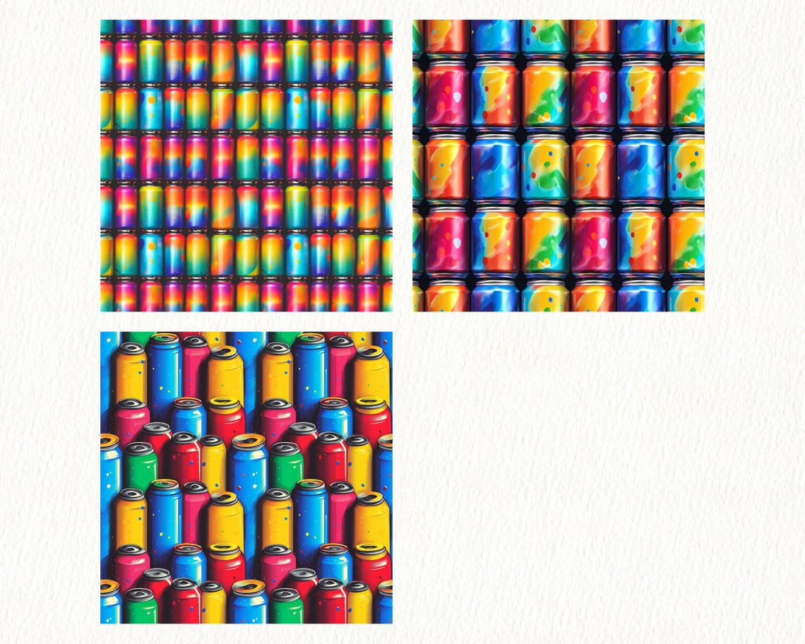 Rainbow Spray Paint Can Pattern Seamless Digital Papers - Printable ...