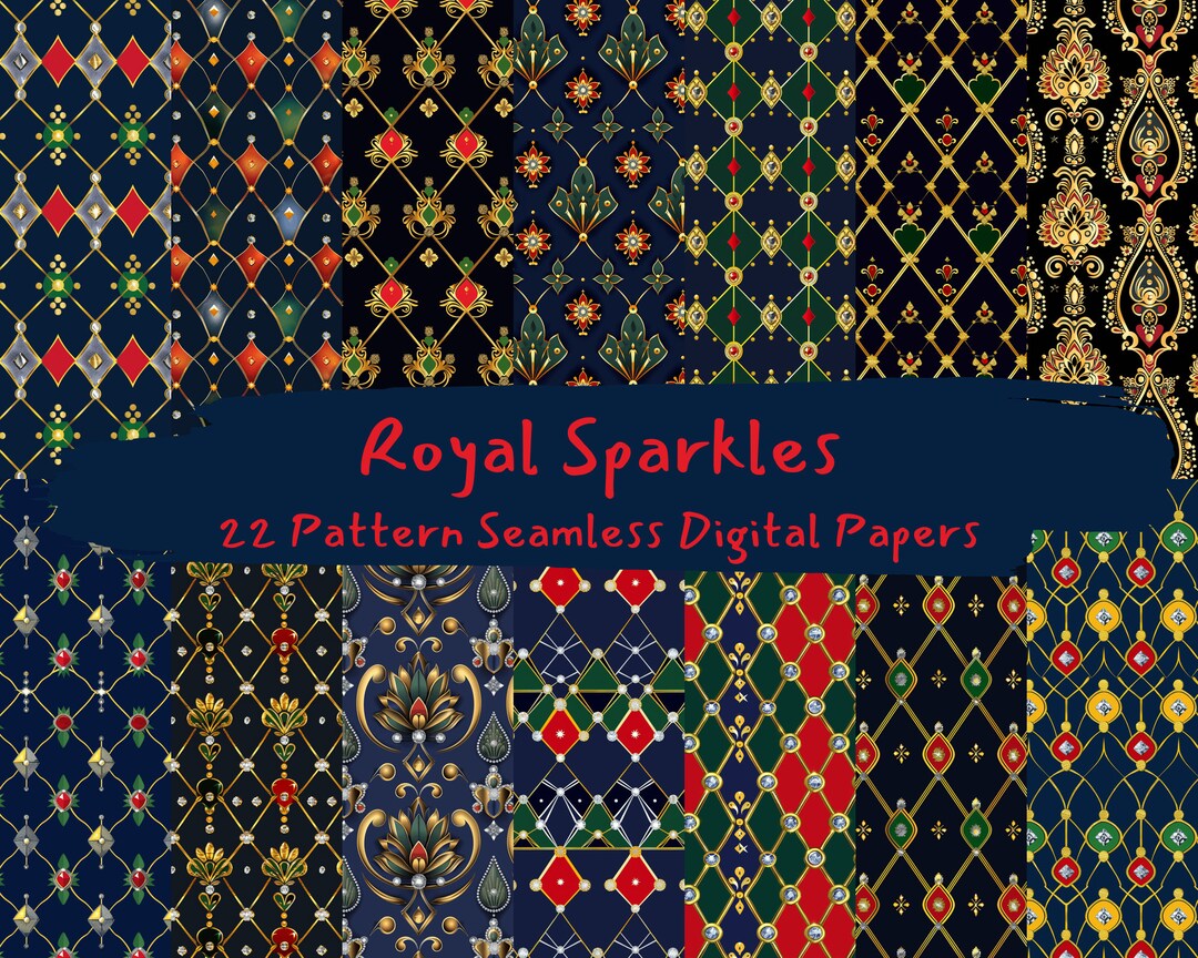 Royal Sparkles Pattern Seamless Digital Papers - Printable Scrapbook ...