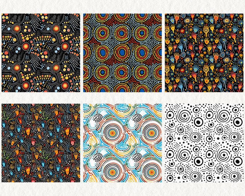 Aboriginal Dot Pattern Seamless Digital Papers - Tile Patterns ...